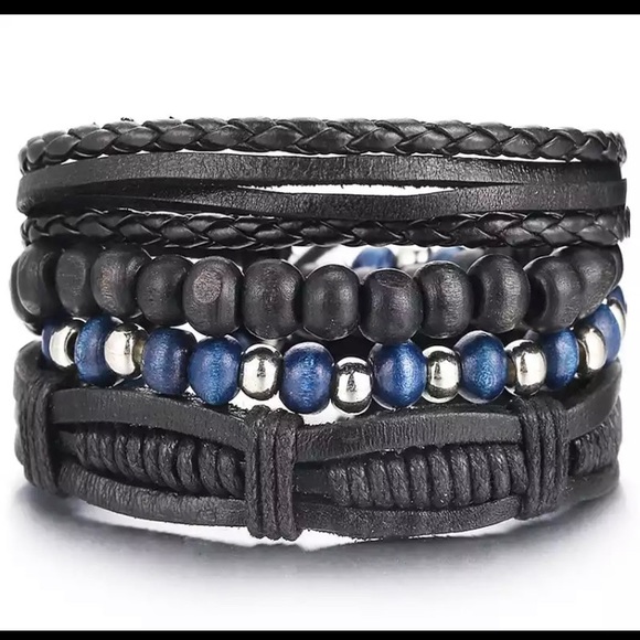 Accessories | Leather Vintage Multiple Bracelets Set For Men | Poshmark